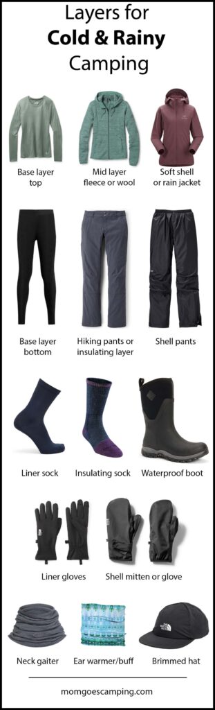 What to Wear Camping in Cold, Rain and Muddy Weather - Mom Goes Camping